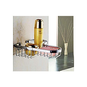 SANLIV Shower Caddy Basket,Corner Shower Shelf Soap Holder,Brass Wire Basket for Inside Shower Wall Storage Bathroom Organizer in Polished Chrome