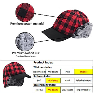 Winter Ear Flap Ushanka Fur Trapper Hat Winter Warm Cadet Baseball Cap for Men Women