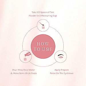 Mina Rose Water Facial Toner And Eyebrow Henna Tint Fixing Solution| Calming & Soothing, Suitable For All Skin Types | Organic, Refreshing Natural Rose Water | 200ml