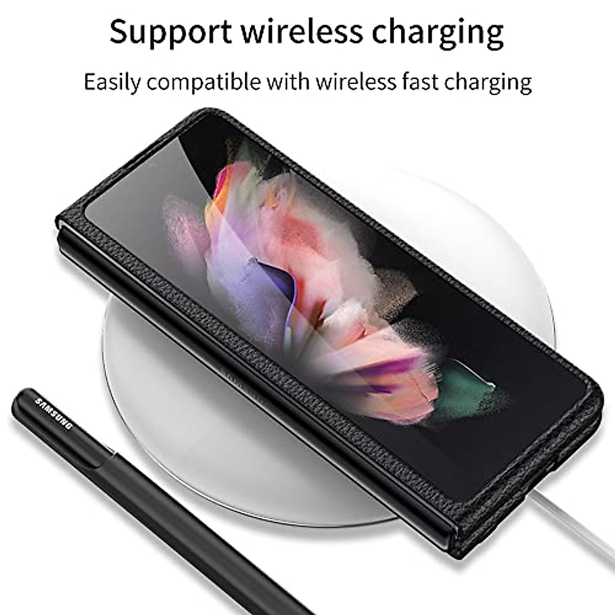 SHIEID Samsung Galaxy Z Fold 3 Case with S Pen Holder, Z Fold 3 Case Detachable S Pen Holder Ultra Thin Shockproof Cover for Galaxy Z Fold 3 5G 2021, Carbon Fiber Pattern