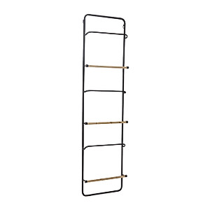 Deco 79 Metal Wall Mounted 6 Rack Magazine Rack Holder, 18" x 4" x 70", Black