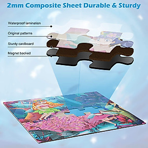 Travofun Magnetic Puzzles for Kids Ages 3-5,20 Piece Jigsaw Mermaid Puzzles for Toddlers 2-4,Children Travel Activity Toys Games for 3 4 5 6 Years Girls in Car Airplane,Learning Magnet for Road Trip