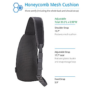 PivotWing Sling Bags for Men Womens Lightweight Small One Strap Chest Side Bag Mini Crossbody Day Pack Everyday Sling Backpack Bodybag for Trip Gym Outdoor Dog Walking Black