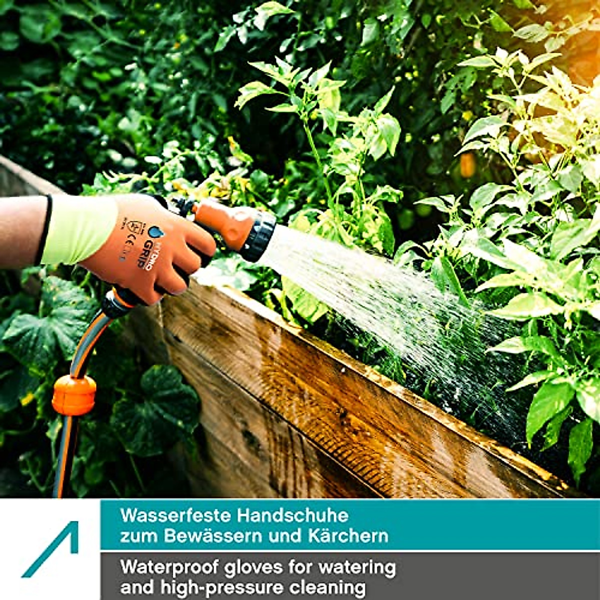 ACE HydroGrip Work Gloves - Water Resistant Glove for Car Washing & Gardening - 09/L (Pack of 2)