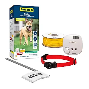 PetSafe Basic In-Ground Pet Fence – from the Parent Company of INVISIBLE FENCE Brand - Underground Electric Pet Fence System with Waterproof and Battery-Operated Training Collar
