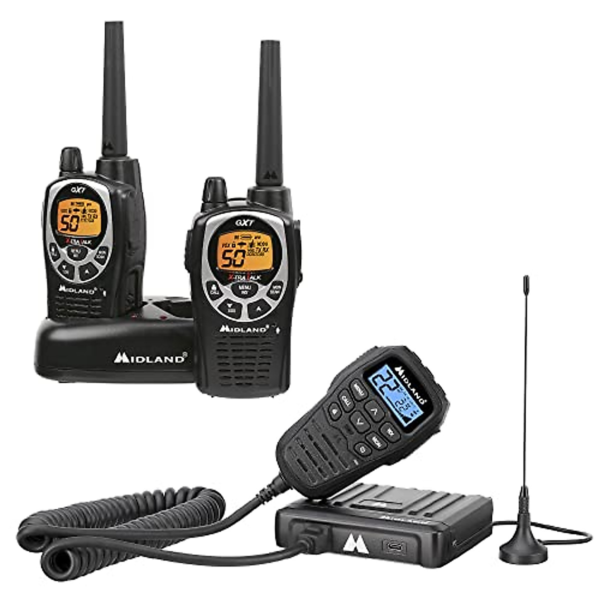 Midland GXT1000VP4 + MXT275 Two-Way Radio Bundle - Perfect for Overlanding, Off-Roading, Pro-Level Farming and Agriculture