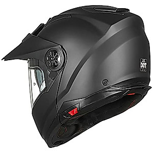 ILM Motorcycle Full Face Modular ATV Helmet Three in One Snowmobile Casco with Pinlock Anti Fog Visor for Men Women DOT Model-909F(Matte Black XXL)