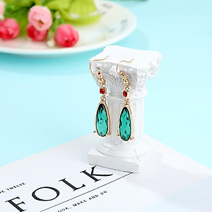 Howl's Green Crystal Drop Earrings Cosplay, Anime Costume Pendant Dangle Earrings, Green Water Drop Ear Accessories Gifts