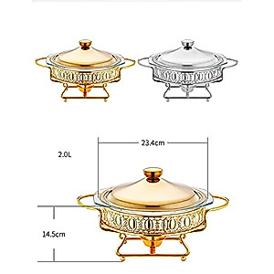 WCCCW Chef Chafing Dish Buffet Set, Stainless Steel Chafer and Buffet Warmers Sets, Catering Buffet Mini Hot Pot Outdoor Picnic Household,Silver
