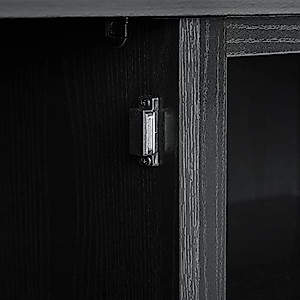 Crosley Furniture Camden Corner TV Stand for 65+ inch TVs, Entertainment Center with Storage Shelves, Black