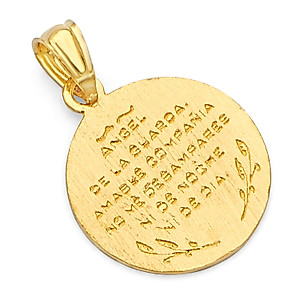14k REAL Yellow Gold Religious Angel Charm Pendant