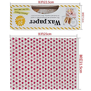 SHUILING 50pcs Wax Paper Cute Food Picnic Paper Baking Sheets Deli Waterproof Hamburger Sandwich Paper Liners Wrapping Tissue for Food Basket Liner (Floral Pattern)