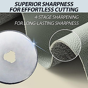 10 Pack 28mm Rotary Cutter Blades - Replacement Rotary Blade for Quilting, Scrapbooking, Sewing - Sharp and Durable Titanium Blade - Fabric Wheel Roller - 28mm Size