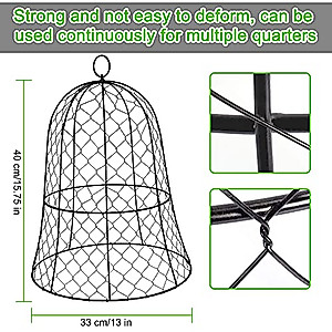 PREMILITY (5 Packs) 13" Diameter x 15.7" Height Garden Chicken Wire Cloche, Plant Protector and Cover, Strong and Not Easy to Deform, No Assembly Required
