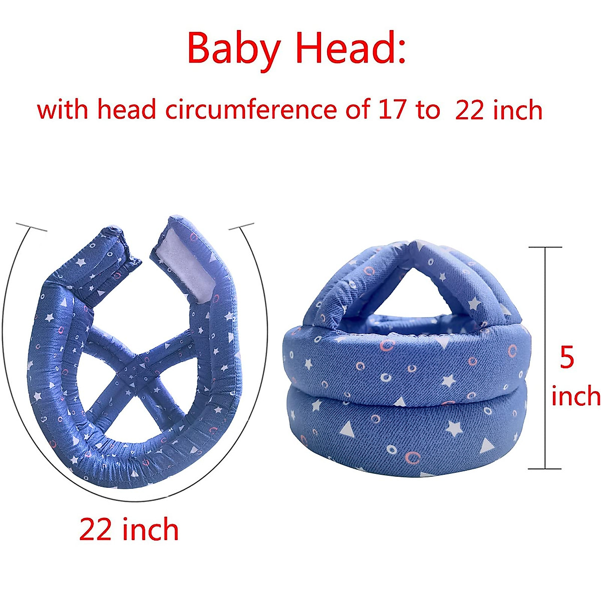 IULONEE Baby Infant Toddler Helmet No Bump Safety Head Cushion Bumper Bonnet Adjustable Protective Cap Child Safety Headguard Hat for Running Walking Crawling Safety Helmet for Kid (Blue Star)