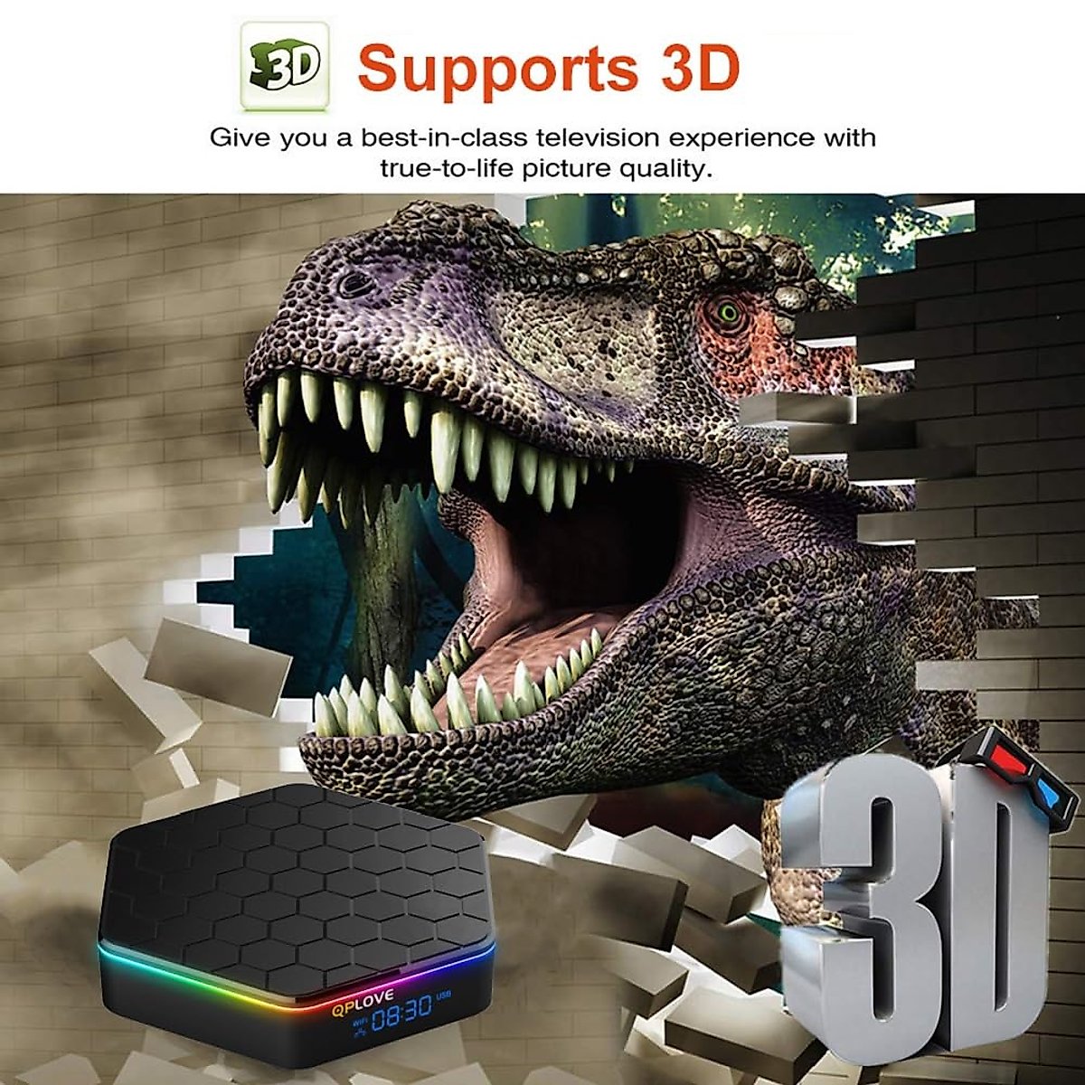 Android TV Box 12.0 4GB RAM 64GB ROM H618 Quad-Core Cortex-A53 CPU Mali-G31 MP2 Android Box 3D 6K TV Box Support WiFi6 2.4Ghz/5.0Ghz Dual Band WiFi BT5.0 Set-top Box