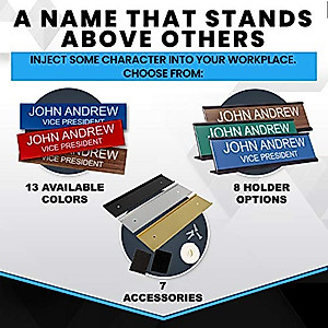 2" x 8" Custom Engraved Name Plate with Square Corners
