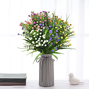 Sunm Boutique Artificial Baby's Breath Flowers, Gypsophila Bouquets Artificial Flowers Real Touch Baby Breath Flowers Bouquets for Garden Wedding Bridal Home Decor, 11.8 inches, Multi-Colour