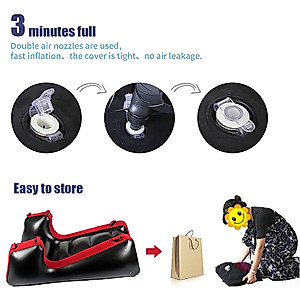 PLKO Inflatable Sofa Bed, Inflatable Sofa with Household Air Pump, Portable Lounge Chair, Relaxation Tools for Bedroom (Red)