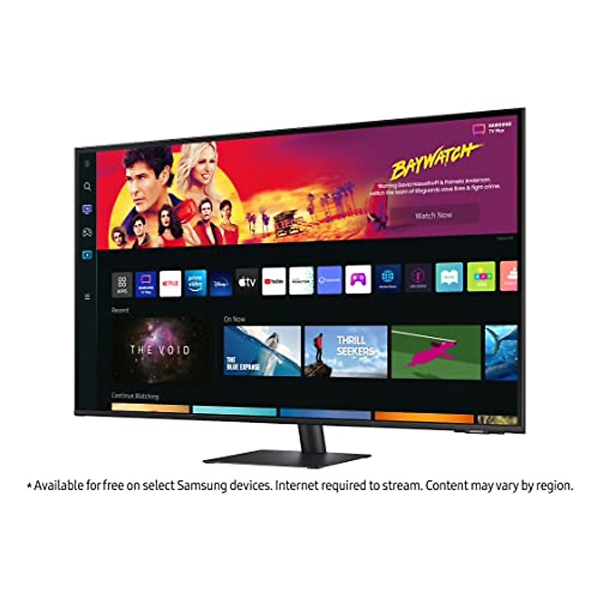 SAMSUNG 43" M70B Series 4K UHD USB-C Smart Monitor & Streaming TV, 4ms, 60Hz, HDR10, Wireless Display, Gaming and IoT Hubs, Alexa Built-in, 2022, LS43BM702UNXZA, Black
