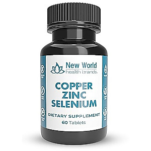 Copper 5mg Zinc 40mg Selenium 200mcg 3 in 1 Formula High Absorption - 60 Tablets | New World Health Brands