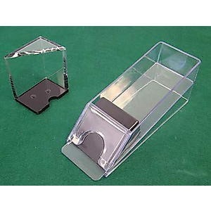 Blackjack Basics Set - Includes Blackjack Dealer Shoe + Discard Tray & 12 Decks of Plastic-Coated Playing Cards (6 Red, 6 Blue) - Casino-style Card Game Pack for Gambling Games & Family Game Night