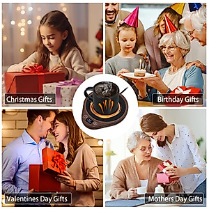 PUSEE Coffee Mug Warmer, Electric Large Candle Warmer Plate with 4H Auto Shut Off, 3-Temp Settings Coffee Cup Warmer for Desk Coffee Mug Heater Plate Candle & Coffee Warmer for Tea, Milk, Cocoa