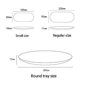 lemonadeus Oval Tray Jewelry Tray Towel Dish Food Fruit Tray Cosmetics Accessory Earrings Storage Multi-uses Decor Tray (Black Tray(Set of 2))