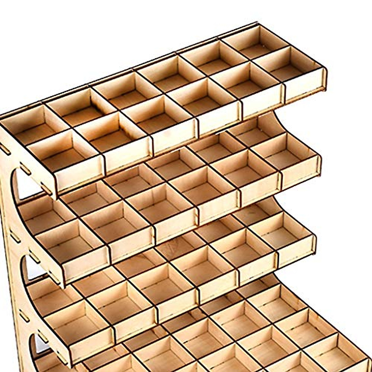 Tongina Wooden Storage Rack Stand Holder for Acrylic Paint Hobby Brush - 4-Layer 60-Grid
