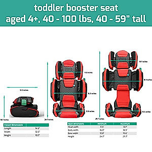 mifold hifold fit-and-fold Highback Booster Seat, – Adjustable Narrow, Foldable Booster Car Seat for Everyday, Travel, Carpooling and More – Slate Grey