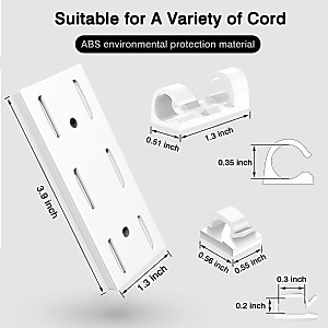 Adhesive Punch-Free Socket Holder, 10Pcs Power Stirp Holder and 40Pcs Cable Clips Kit, Self-Adhesive Power Strip Holder Wall Mount-Space-Saving and Easy to Install