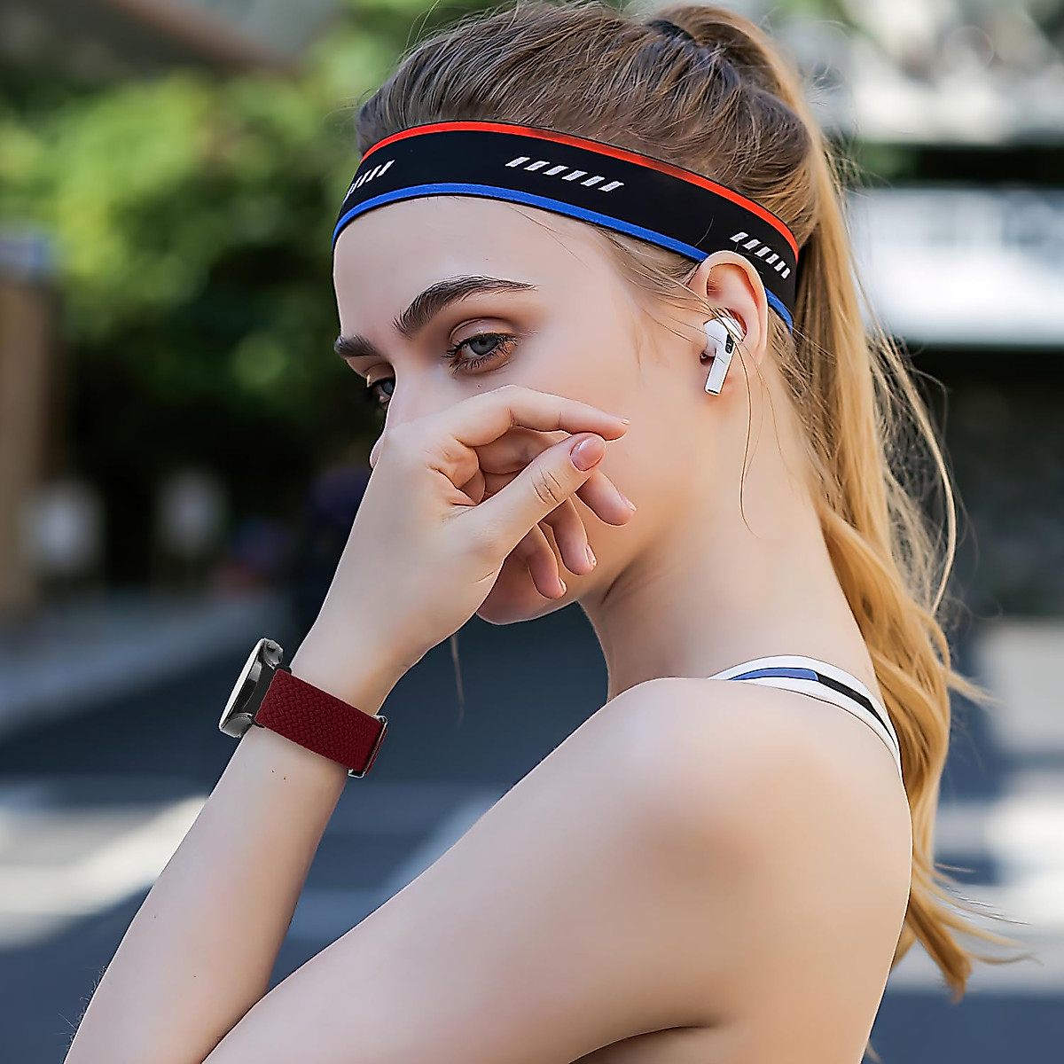 Relting Compatible with Samsung Galaxy Watch 5 Band Galaxy Watch 6 Band Galaxy Watch 4 Band Galaxy Watch 5 Pro Band Galaxy Watch 6/4 Classic Band,No Gap Braided Solo Loop Nylon Wristband for Women Men