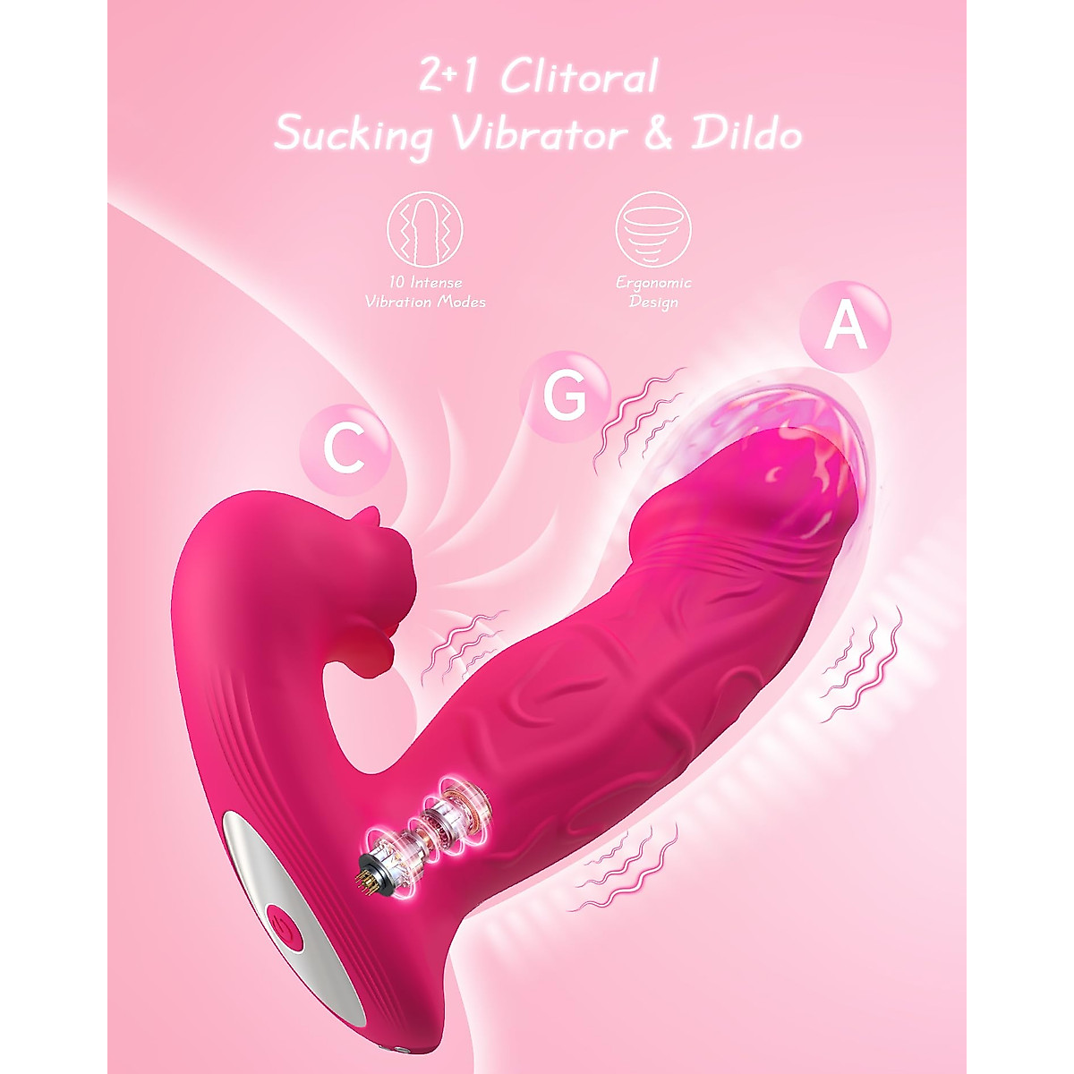 Rose Vibrator Toy for Woman,Sucking Dildo Stimulator with 9 Sucker Vibrators Modes,Remote Control G Spot Nipple Stimulation Sex Toys,Anal Plug for Adult Sex Toy for Woman Female Couples