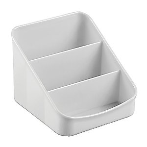 iDesign Linus Herb Rack, Compact Spice Storage Unit, Plastic Kitchen Organiser, Ideal for Seasoning Packet, Light Grey