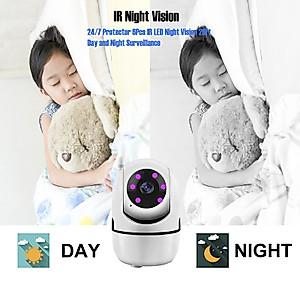 5G Security Camera Indoor, 1080P WiFi Cameras for Home Security, Pan Tilt Pet Dog Camera with Phone App, Human Detection, Motion Tracking, 2-Way Talk, Compatible with Alexa & Google Assistant (White)