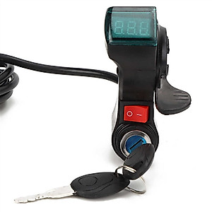 Bike Fender Bicycle Thumb Throttle with On/Off Switch Key Lock LCD Display E-Bike Scooter Handlebar Throttle Accelerator Grip Mud Guards