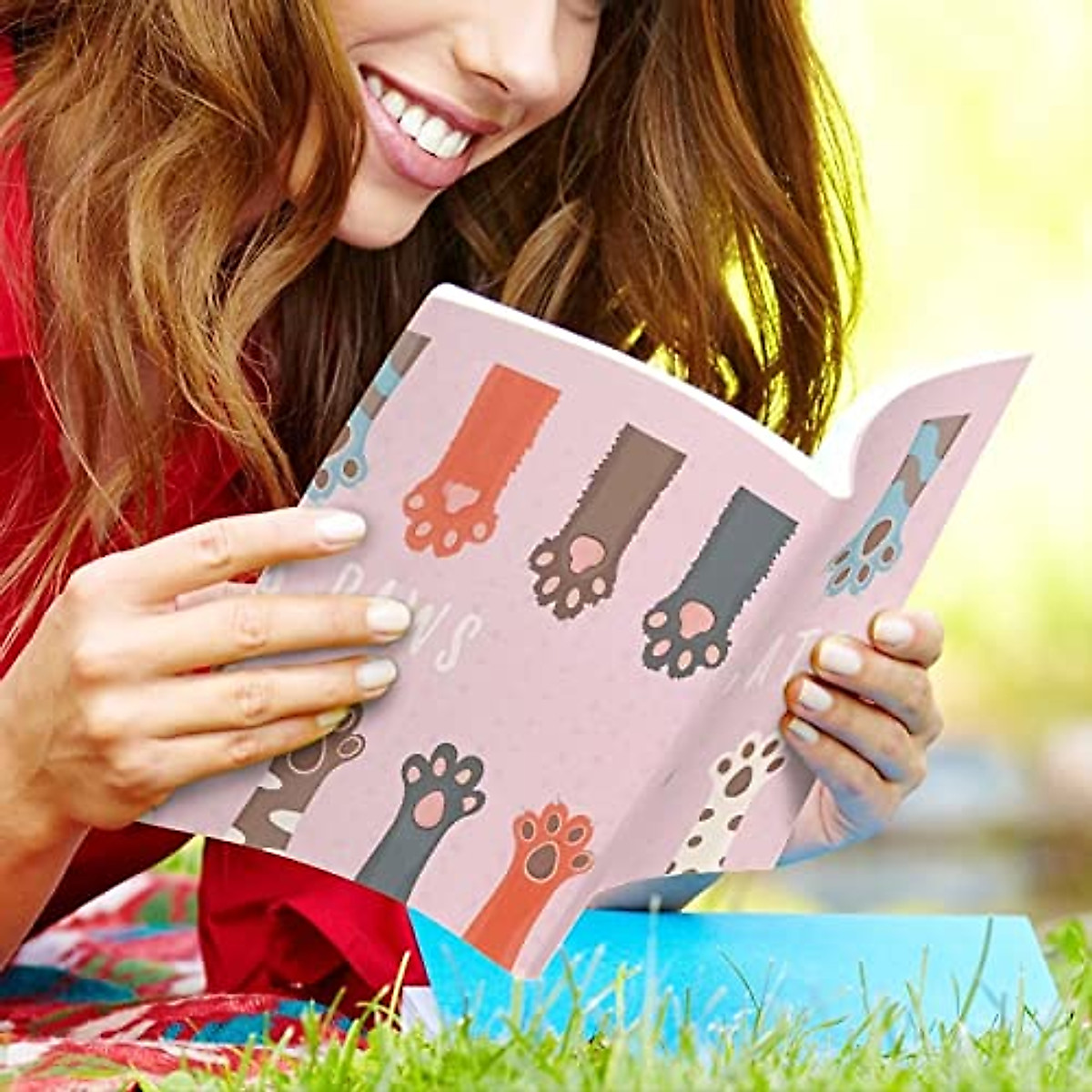 DIYFLASH Pet Paw Book Cover Protector Jumbo Book Sleeves for Hardcover Books to 9 x 11 Inches Book Sox for Most Hardcover Books Washable, Reusable Protective Covers, Set of 4
