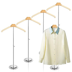 𝟐 𝐏𝐜𝐬 Adjustable T Shirt Display Adult/Child Flexible Shoulder Stand Shirt Rack for Vendors, Portable Hanging Metal Clothing Display, Garment Hanger Rack Coat Holder for Retail -31.5 Inch Height