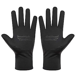 IPENNY Elastic Summer Gloves for Men, Non-Slip Anti-UV Breathable Gloves, Sunscreen Ice Silk Cooling Thin Full Finger Mittens for Driving Bike Cycling