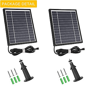 iTODOS 2 Pack Solar Panel Compatible with Blink Outdoor 4 (4th Gen)/Blink Outdoor (3rd Gen) XT3 and Blink XT/XT2 Camera,11.8Ft Outdoor Power Cable and Adjustable Mount,Aluminum Alloy Sturdy(Black)