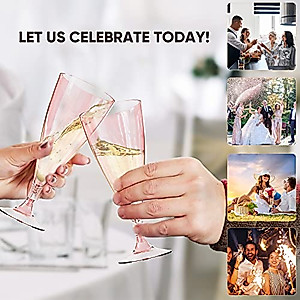 Zonbaizey Champagne Flutes Plastic - 16 Pack Plastic Champagne Glasses, Shatterproof & Reusable Stemless Champagne Flutes, BPA-Free Mimosa Glasses Plastic - Perfect for Weddings, Birthdays, Parties