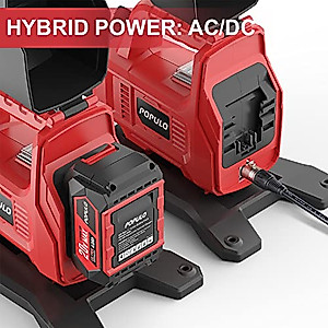 POPULO Hybrid Water Transfer Pump, 120VAC or 20VDC Portable Electric Utility Pump, 4.0AH 325GPH 45FT Electric Cordless Water Pump for Home, Pool, RV, Garden, Hot Tub, Tank, Ponds, Aquariums