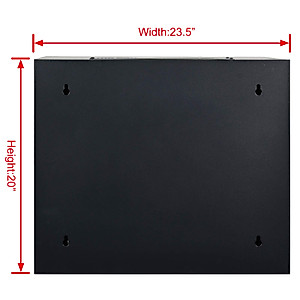 AEONS 9U Professional Wall Mount Server Cabinet Enclosure Double Section Hinged Swing Out 19-Inch Server Network Rack with Locking Glass Door Black (Fully Assembled)