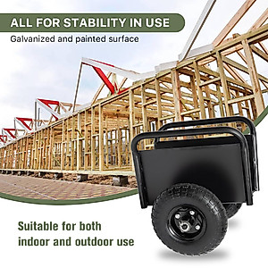 Yeeoy Heavy Duty Panel Dolly, Slab Dolly with Handle, 10" Solid Rubber Tires Wheels,1000LBS Load Capacity All Terrain Moving Cart for Heavy Drywall Sheet & Material Handling