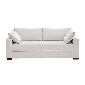 Jocisland Sofa, 3 Seater Comfy Couch, Modern Sofa Couch with Corduroy Upholstered, Couch for Living Room Home Office -White Couch