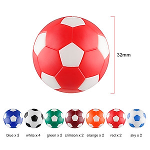 BQSPT 32mm Foosball Balls Foose Balls Table Soccer Game Replacement Foosballs 16pcs,Foosball Multicolor Balls Official 32mm Mini Table Footballs Ball Accessory (16 pack)