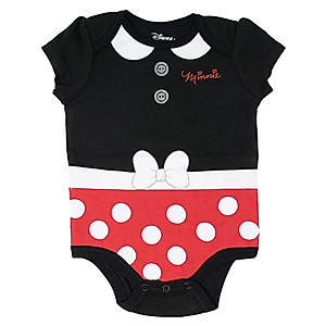Disney Minnie Mouse Mickey Mouse Donald Duck Newborn Baby Girls 5 Pack Bodysuits Yellow 0-3 Months