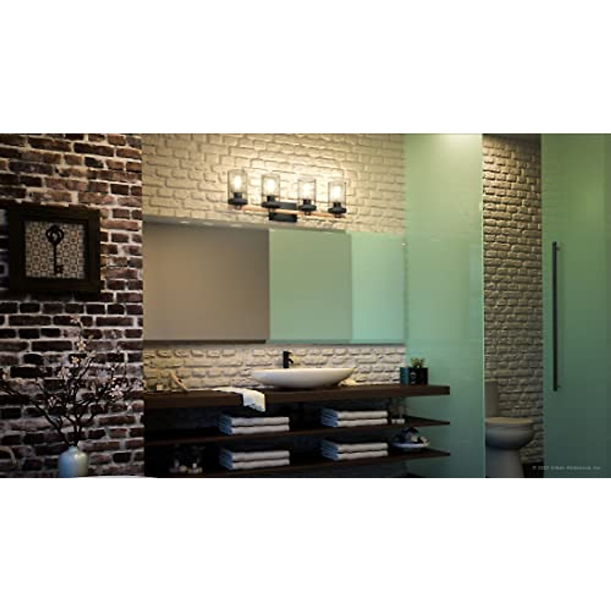 Luxury Urban Loft Bath Light, Large Size: 9''H x 28''W, with Modern Farmhouse Style Elements, Charcoal Finish, UEX2607 from The Hampton Collection by Urban Ambiance