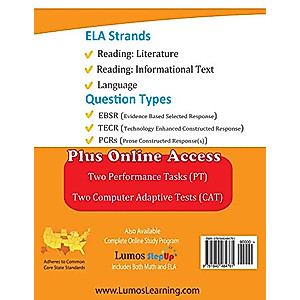 SBAC Test Prep: Grade 4 English Language Arts Literacy (ELA) Common Core Practice Book and Full-length Online Assessments: Smarter Balanced Study Guide (SBAC by Lumos Learning)