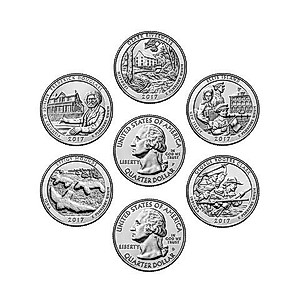 2017 Various Mint Marks america the beautiful 2017 ATB National Park Quarters Both P,D 10 Coin Set sealed in Mint Package Brilliant Uncirculated